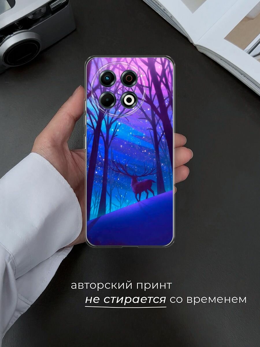 Чехол на Tecno Spark 30 Pro / Текно Спарк 30 Про с принтом "Северный олень" — фото 1