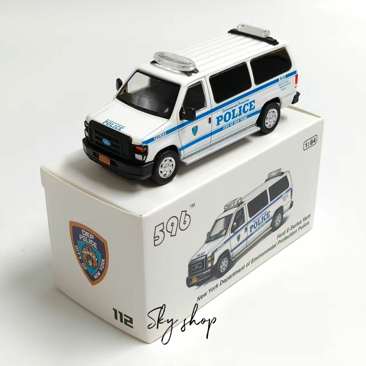 Машинка 596 Model 1:64 Ford E.Seres Vans New York Department of Environmetal Protection Police