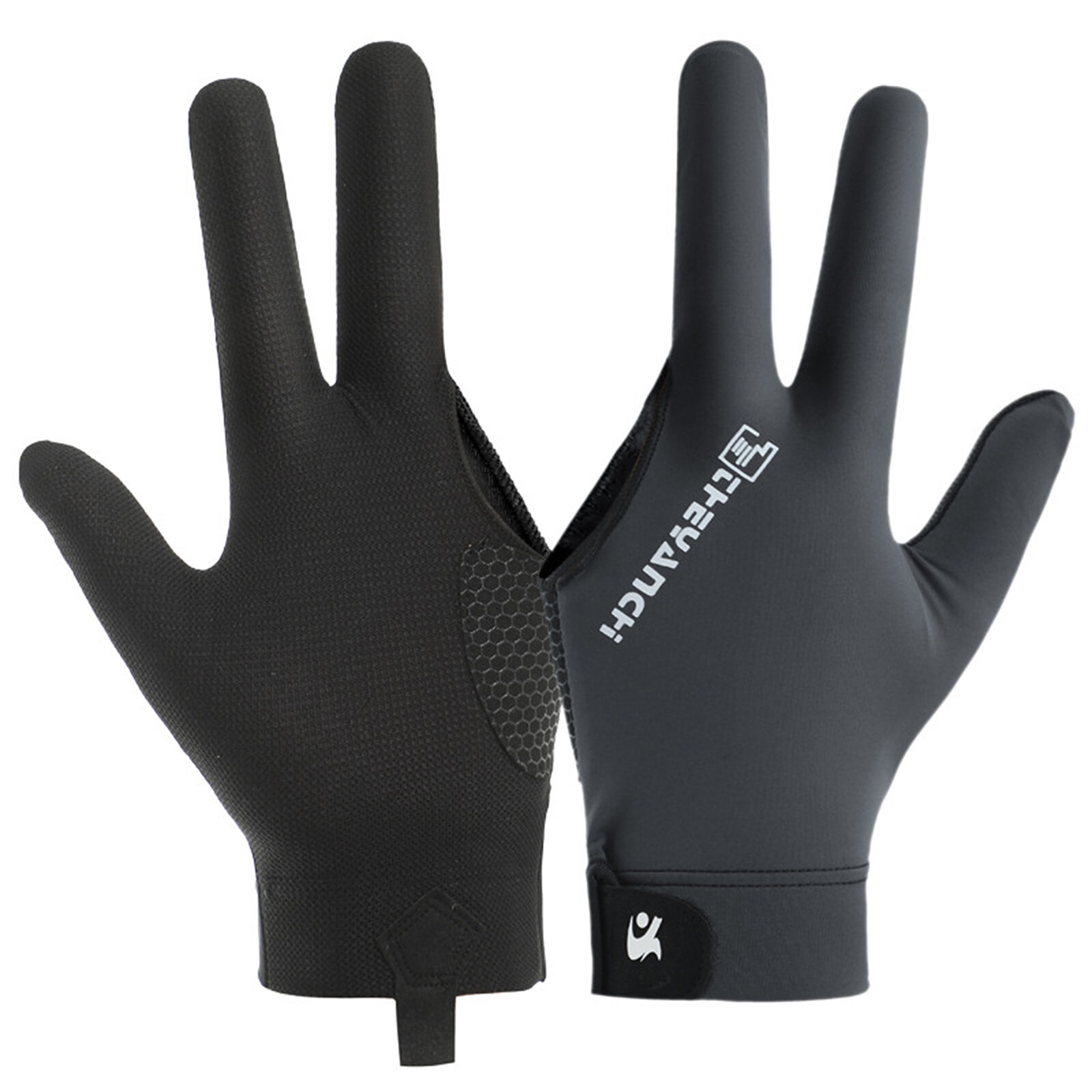 Перчатка для_pool_и_бильярда_3_пальца_черный/серый/черно-красный/черно-серый_размер_22*9см_вес_20г_полиэстер_спандекс_1_шт