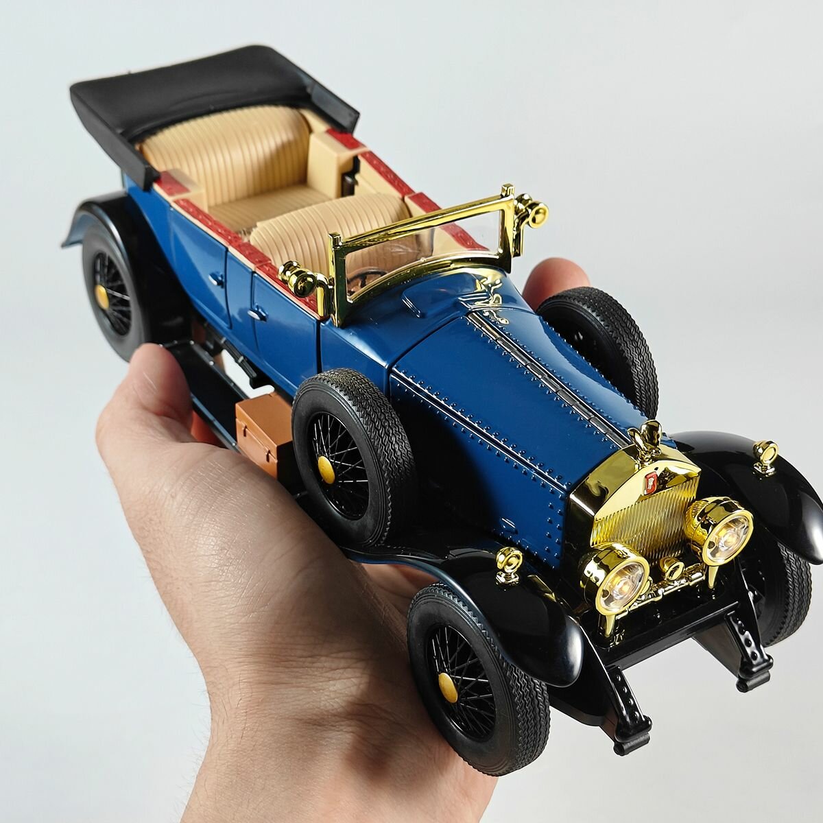 Коллекционирование автомобилей Роллс-Ройс Фантом I Кабриолет (1925-1931), Детские игрушечные модели автомобилей 1:24 Rolls Royce Phantom I 1925 Luxury classic retro, Модель сплава, Со звуком и светом