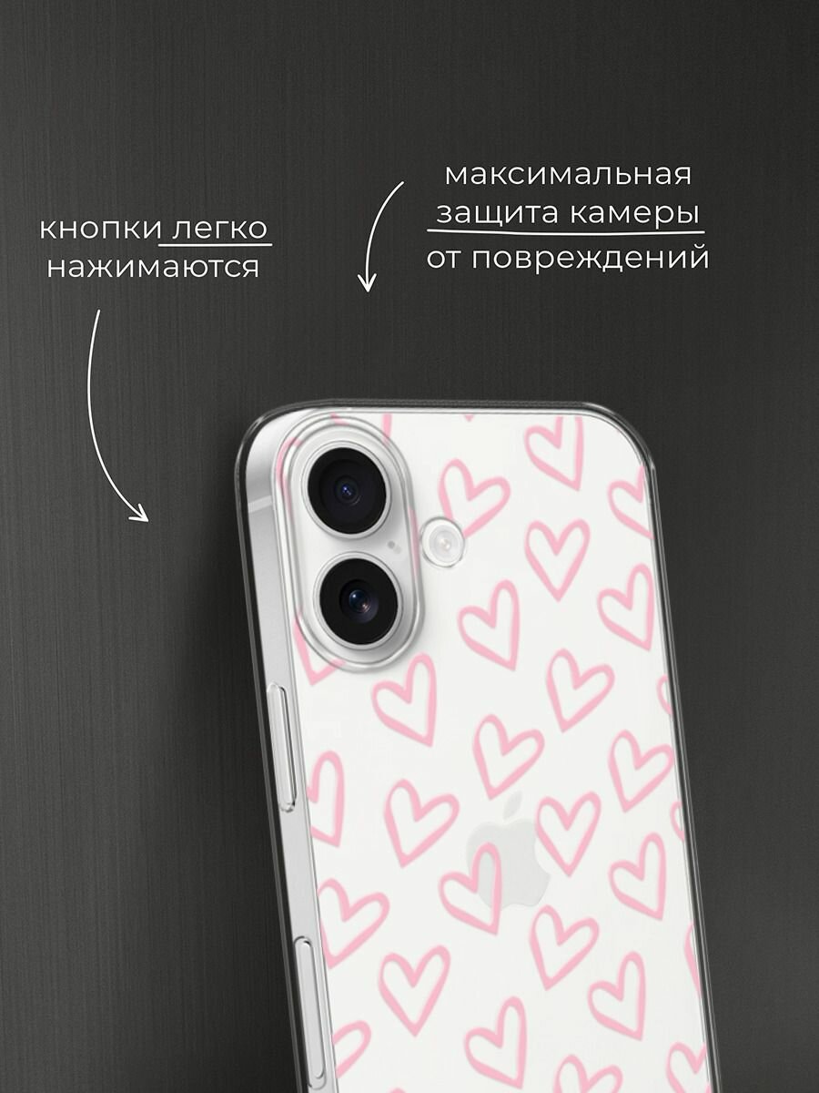 Чехол на Apple iPhone 17 / Айфон 17 с принтом "Сердца паттерн" — фото 1