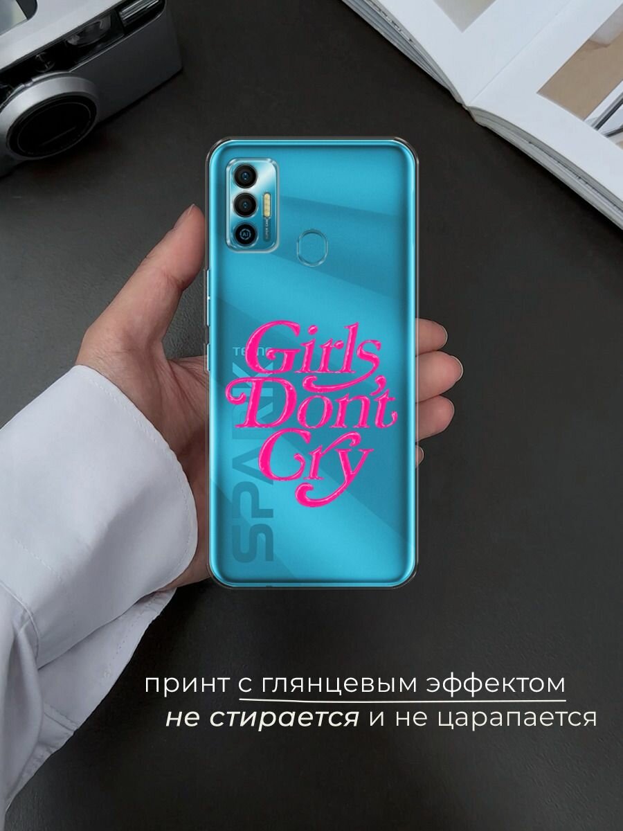 Чехол на Tecno Spark 7 / Техно Спарк 7 с принтом "Девочка не плачь" — фото 1
