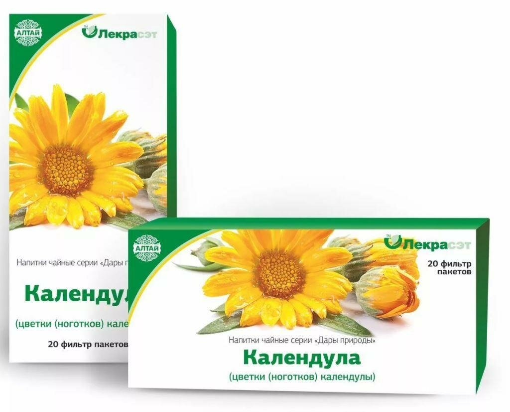 Чайный напиток Лекра-СЭТ календула цветки, 20 фильтр-пакетиков