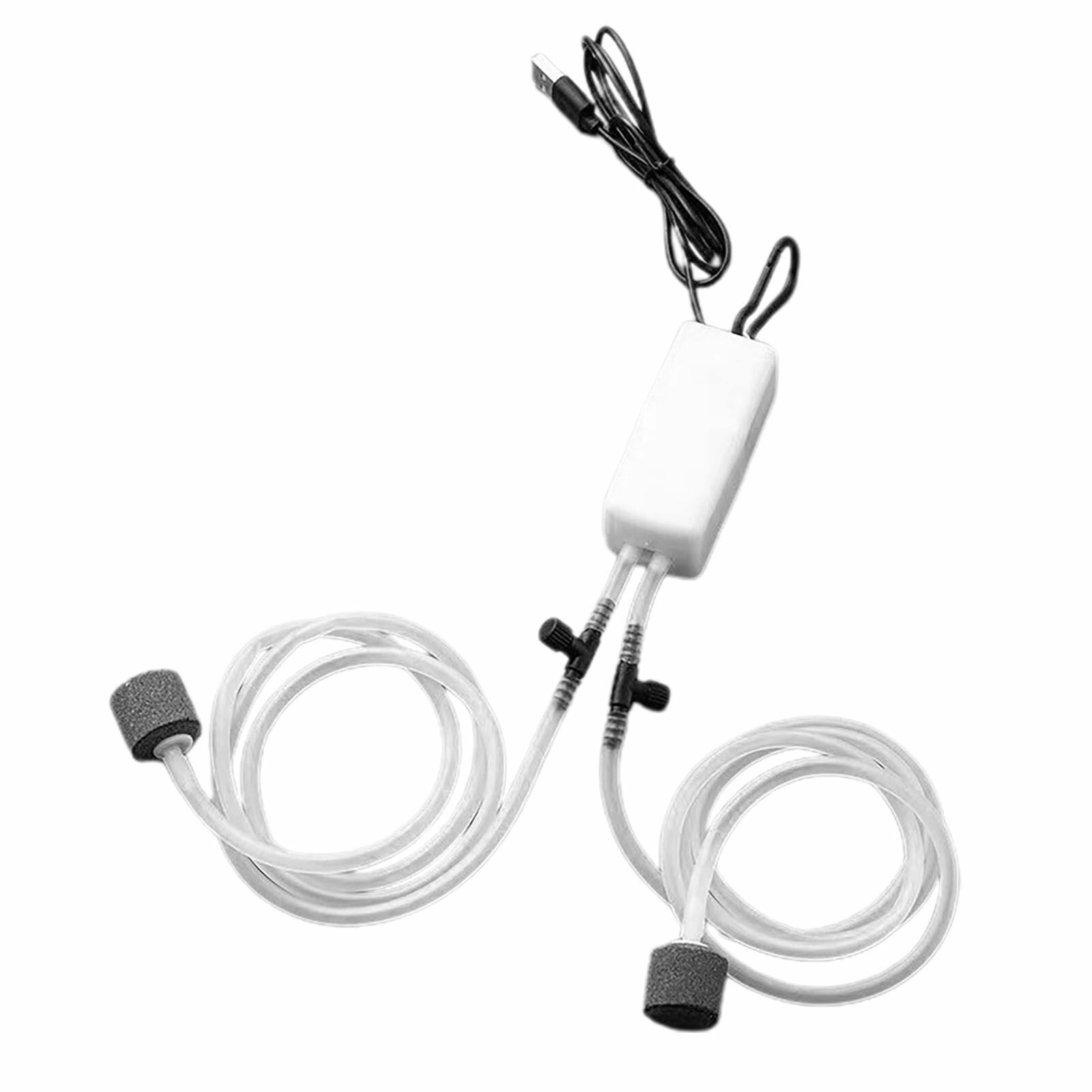 USB насос кислорода для аквариума портативный бесшумный двойной выход мини-рыболовный кислородный воздушный насос для домашнего аквариума белый