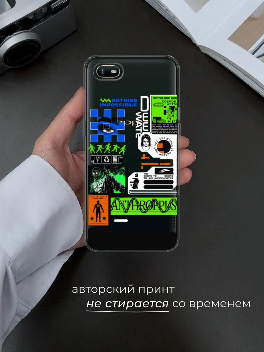 Чехол на Oppo A1k / Оппо А1к с принтом "Nothing impossible", прозрачный — фото 1