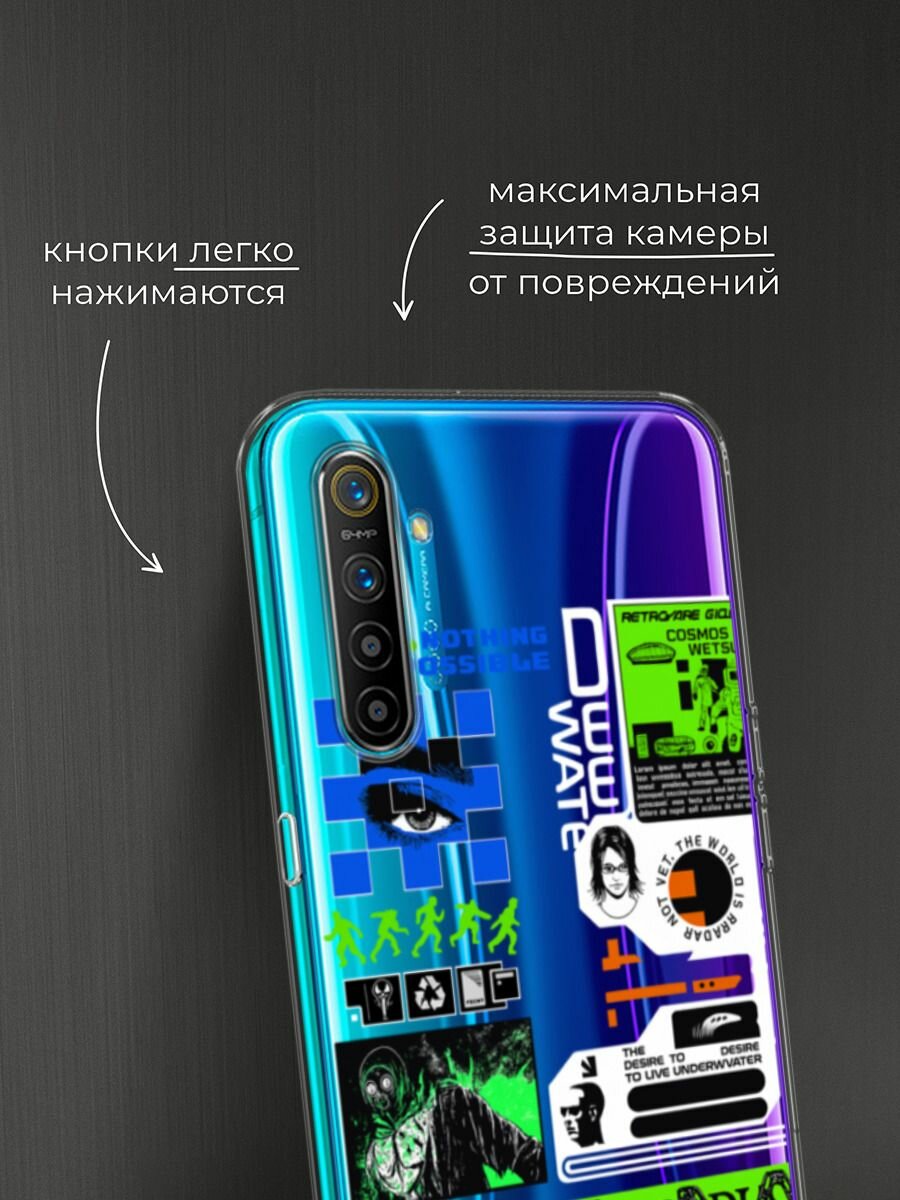 Чехол на Realme XT / Реалми XT с принтом "Nothing impossible", прозрачный — фото 1