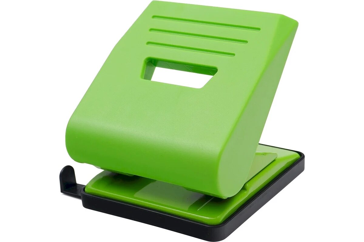 WORKMATE металлический дырокол 30 л с выдвижной линейкой зеленый, модель 15-2378