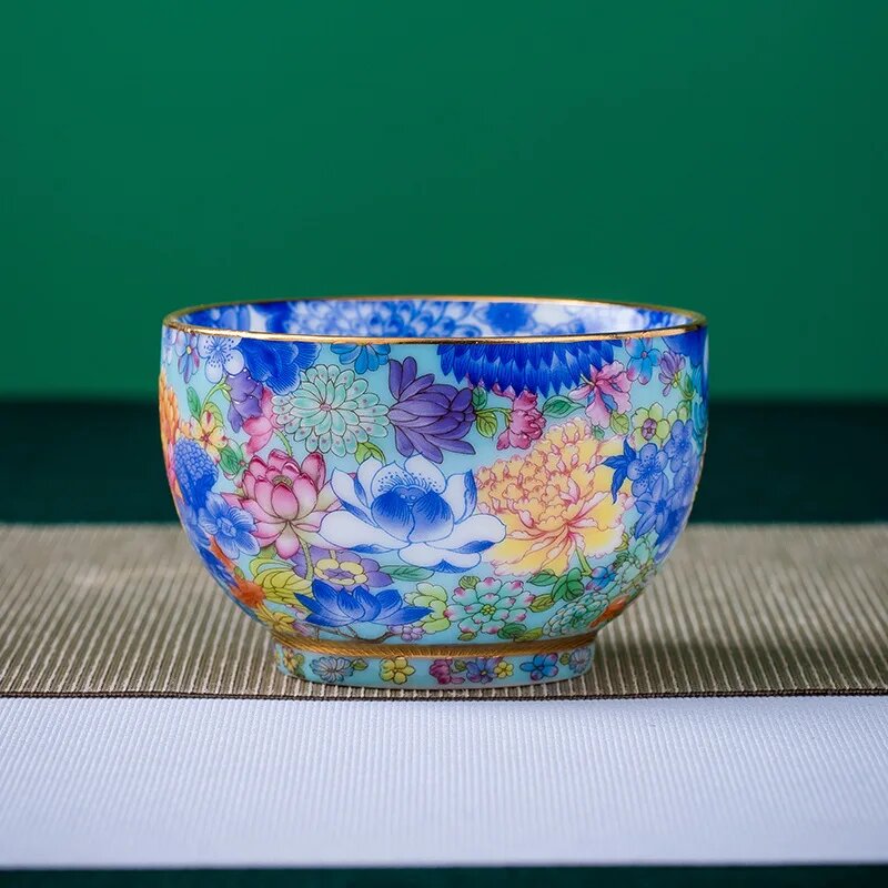 Керамическая чайная чашка sweet lemon Кубок мастера Чжэнъяня тысяч цветов, Blue