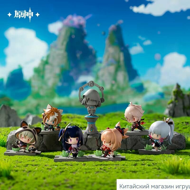 Genshin Impact Inazuma Arc "Battlefield Heroic Mien"-Themed Series Blind Boxes Аниме фигурка 5-7cm, изысканный подарок
