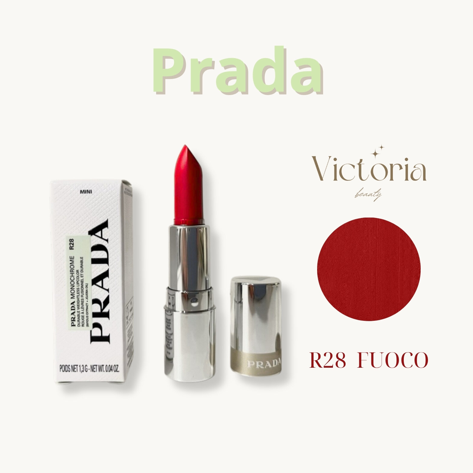 Prada Матовая помада для губ Monochrome Hyper Matte Refillable R28 Fuoco 1.3g