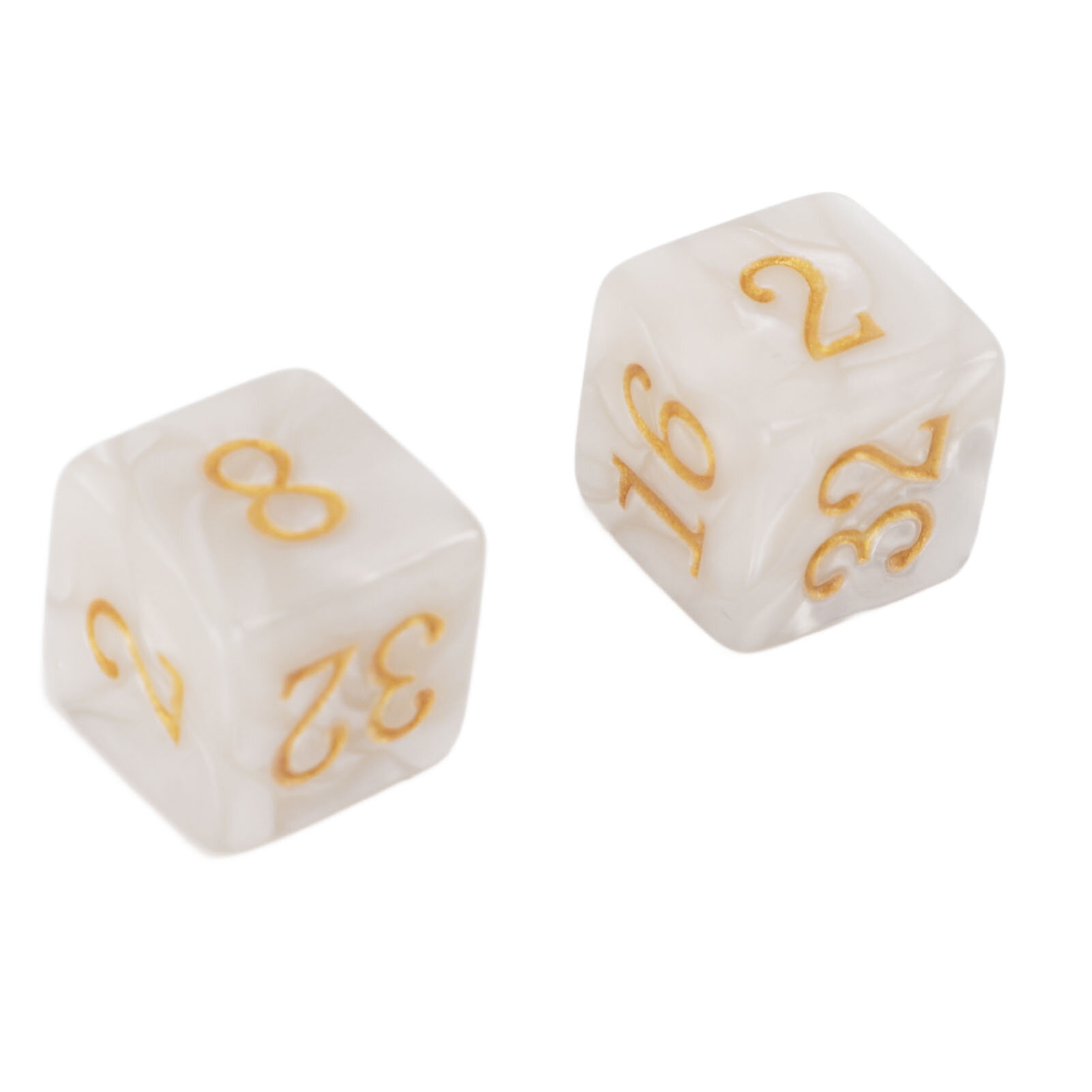 20 шт, пронумерованные игральные кости, квадратные угловые, кратные 2 числам, жемчужно-белые, черные, пластиковые кости для настольных игр, математические игры, образование