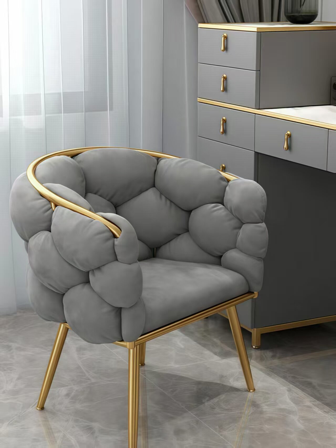 Кресло, для дома, металл, вельвет, максимальная нагрузка 100кг, 53см x 43см x 74см