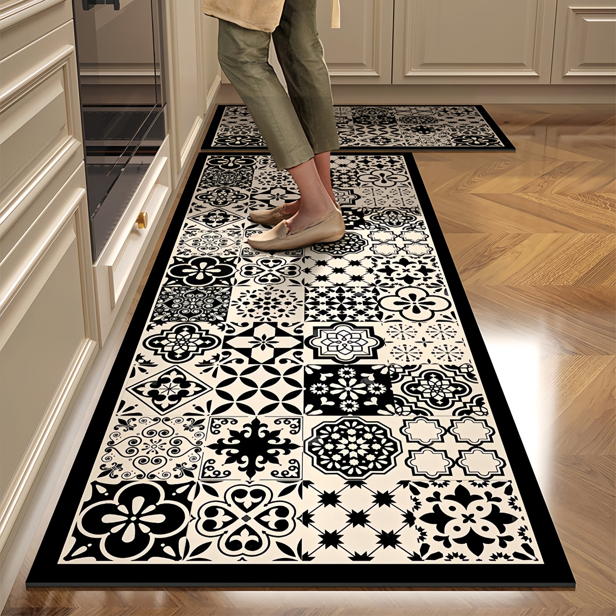 Персонализированный винтажный кухонный коврик, водонепроницаемый и маслостойкий ковер.40*120 см