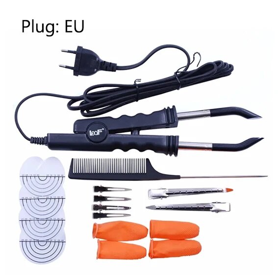 Коннектор для волос с постоянным нагревом, плоская пластина, утюжок для наращивания волос с кератином, инструмент для салона, термоутюжок, палочка, набор, EU