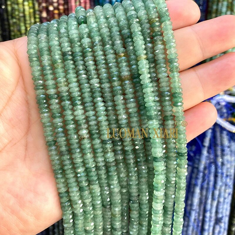 Флюоритовые бусины Rondelle LUOMAN XIARI 145 шт. 2x5mm 70-72pcs loose, Зеленый, green aventurine