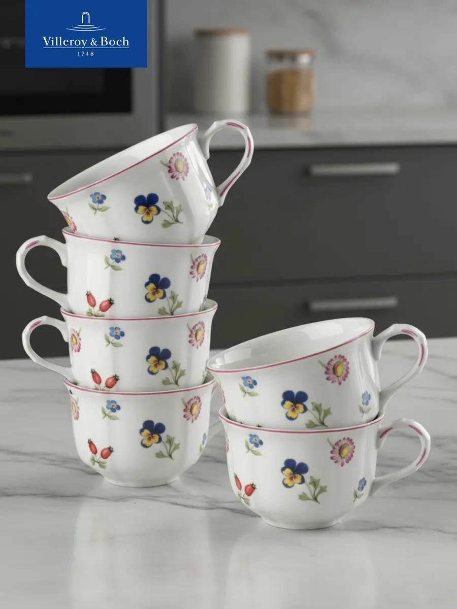 Набор чашек чайных 200 мл, 6 предметов, Petite Fleur, Villeroy & Boch, Премиум-Фарфор