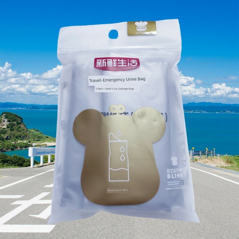 Набор для экстренного использования: 3 шт. мешков для мочи + 5 шт. автомобильных мусорных пакетов для путешествий и