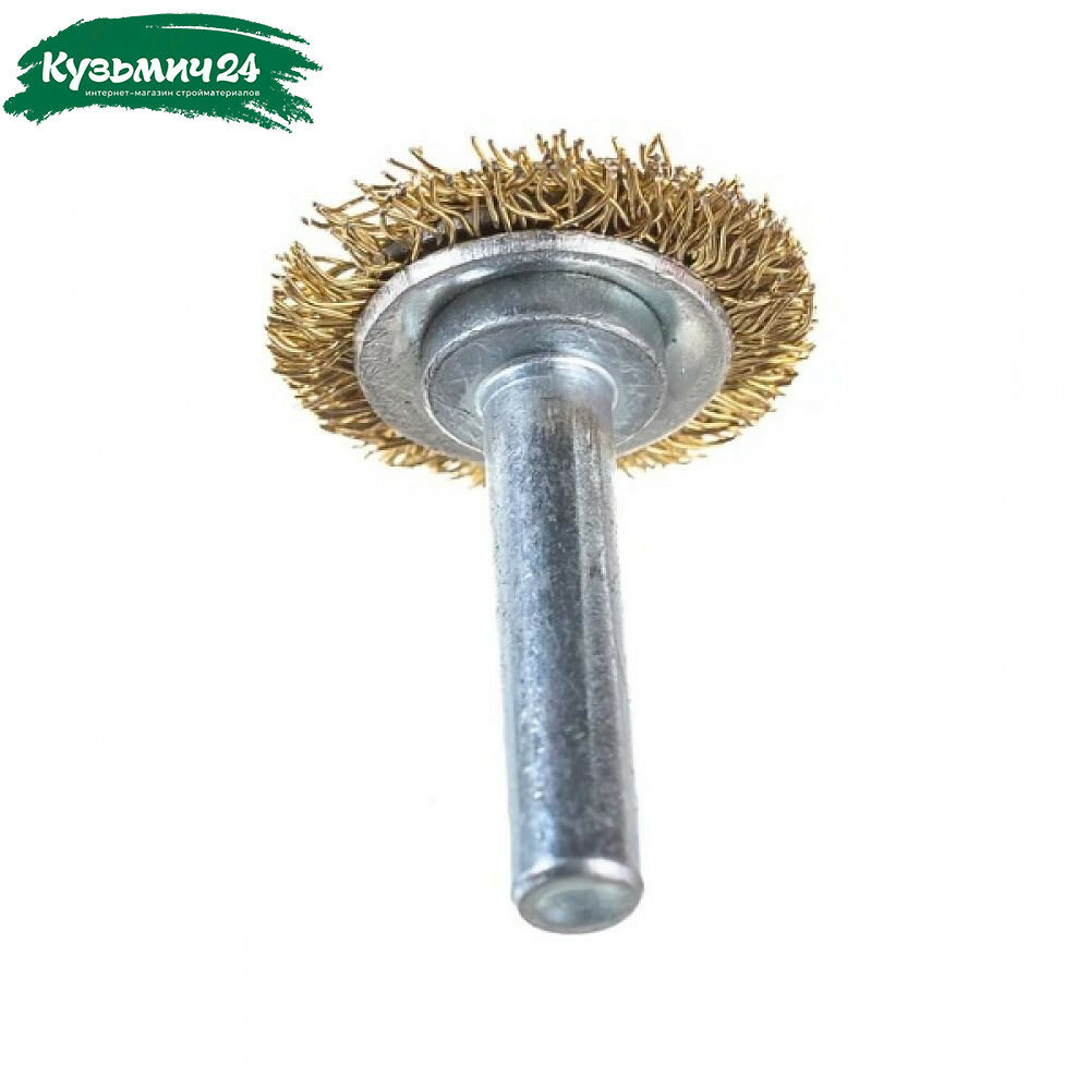 Щетка плоская со шпилькой для дрели Кедр 30 мм 146-0030