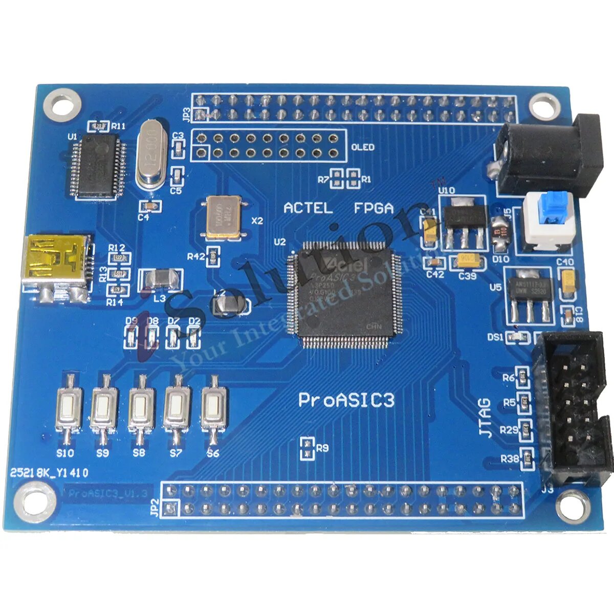 ACTEL ProASIC A3P250 с последовательным портом FPGA, минимальная системная плата разработки, экспериментальная плата
