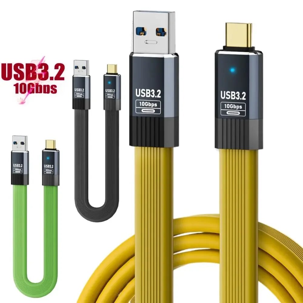 USB Type-C кабель, 20см, зеленый — фото 1