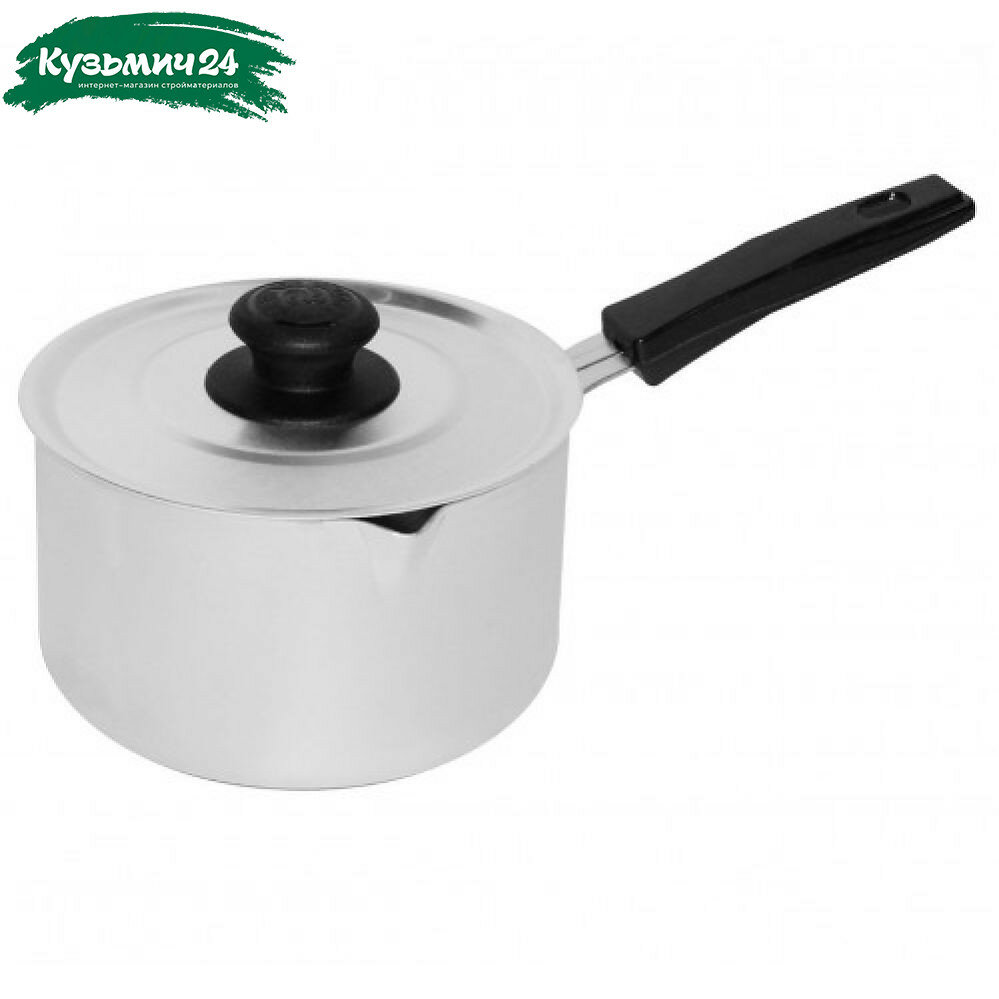 Кастрюля-ковш алюминиевая Калитва 14011 с пластиковой ручкой 1л