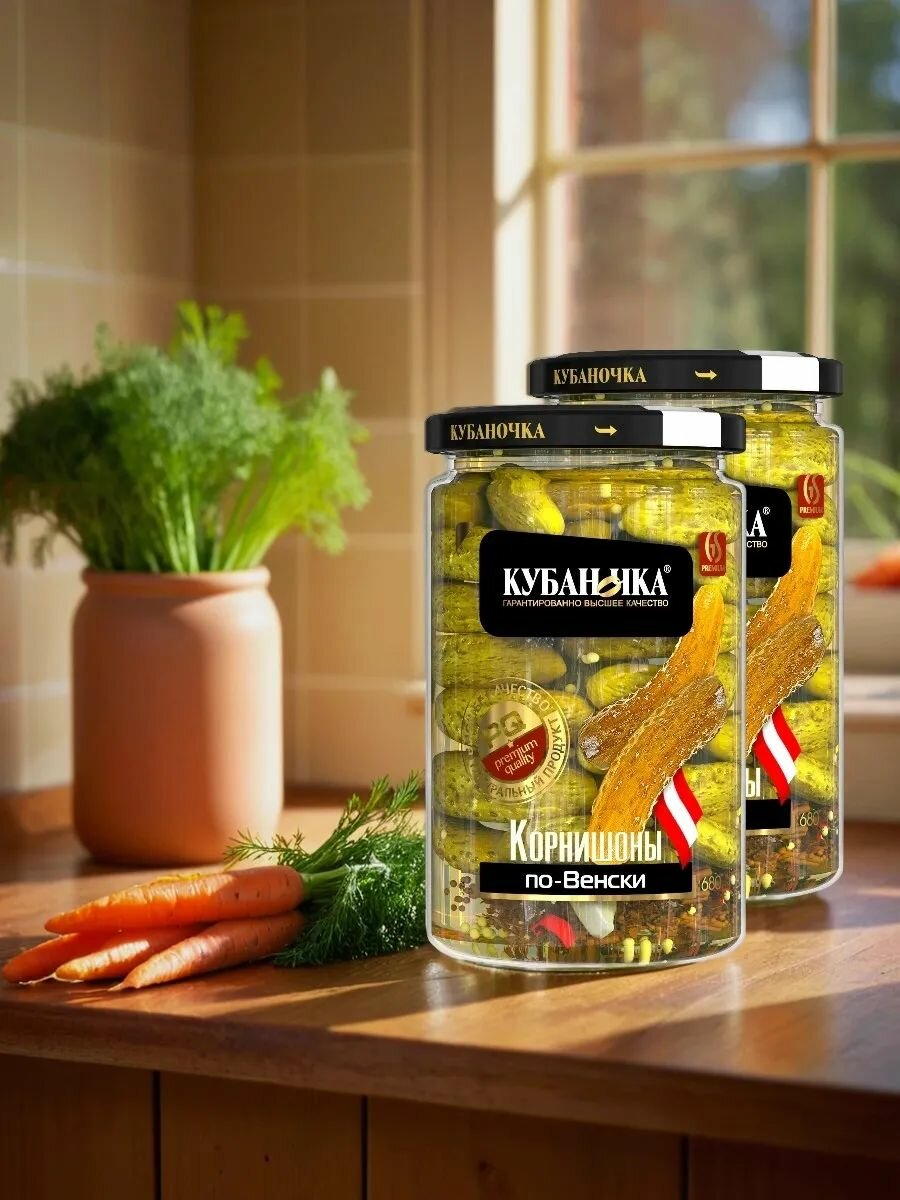 Кубаночка Корнишоны по-венски 680г. (Набор из 2 шт)