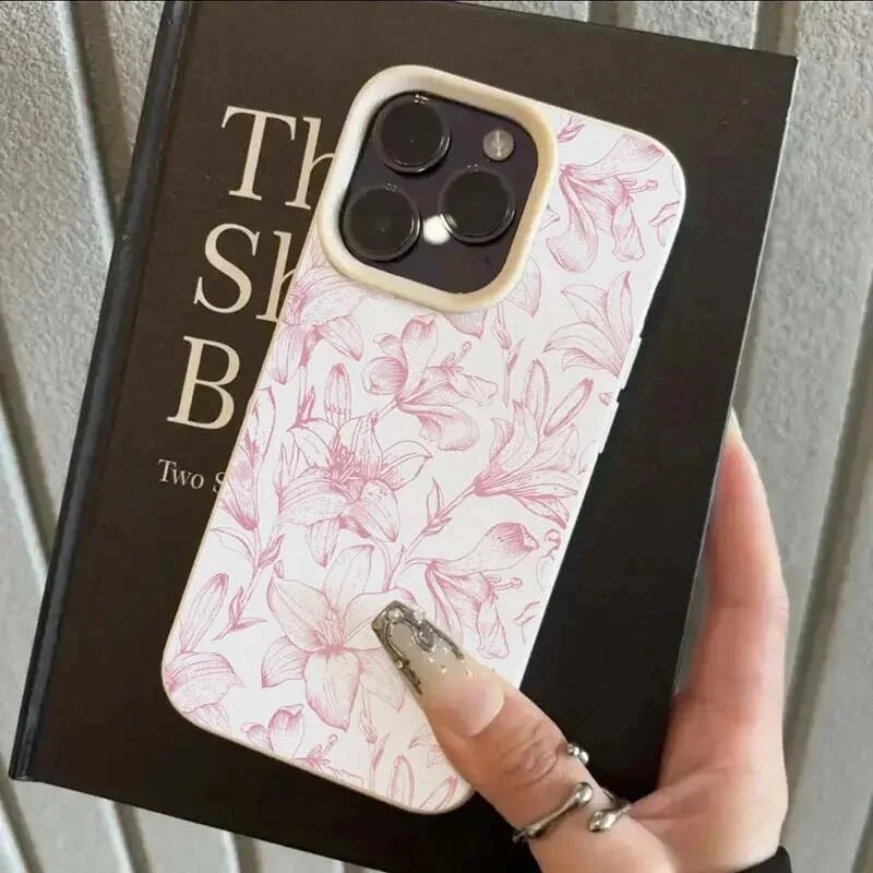 Элегантный чехол для телефона Pink Lily для iPhone 11 12 13 Pro MAX 14 15 16 17 Plus 17Air, противоударный мягкий чехол из ТПУ на заднюю панель телефона