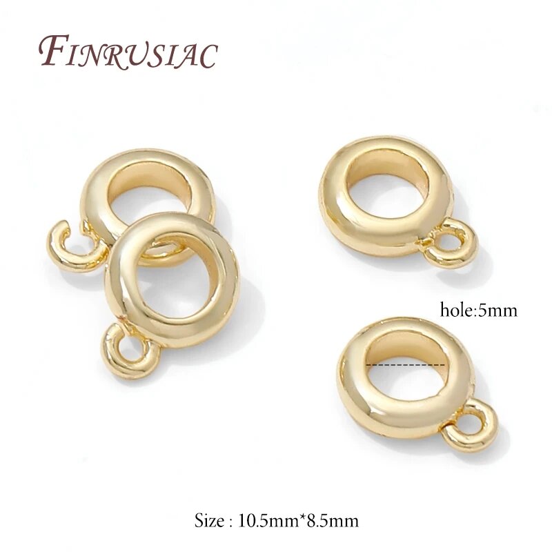 Позолоченные латунные бейлы для кулонов FINRUSIAC 20 шт 10 pieces, 14K Gold Plated