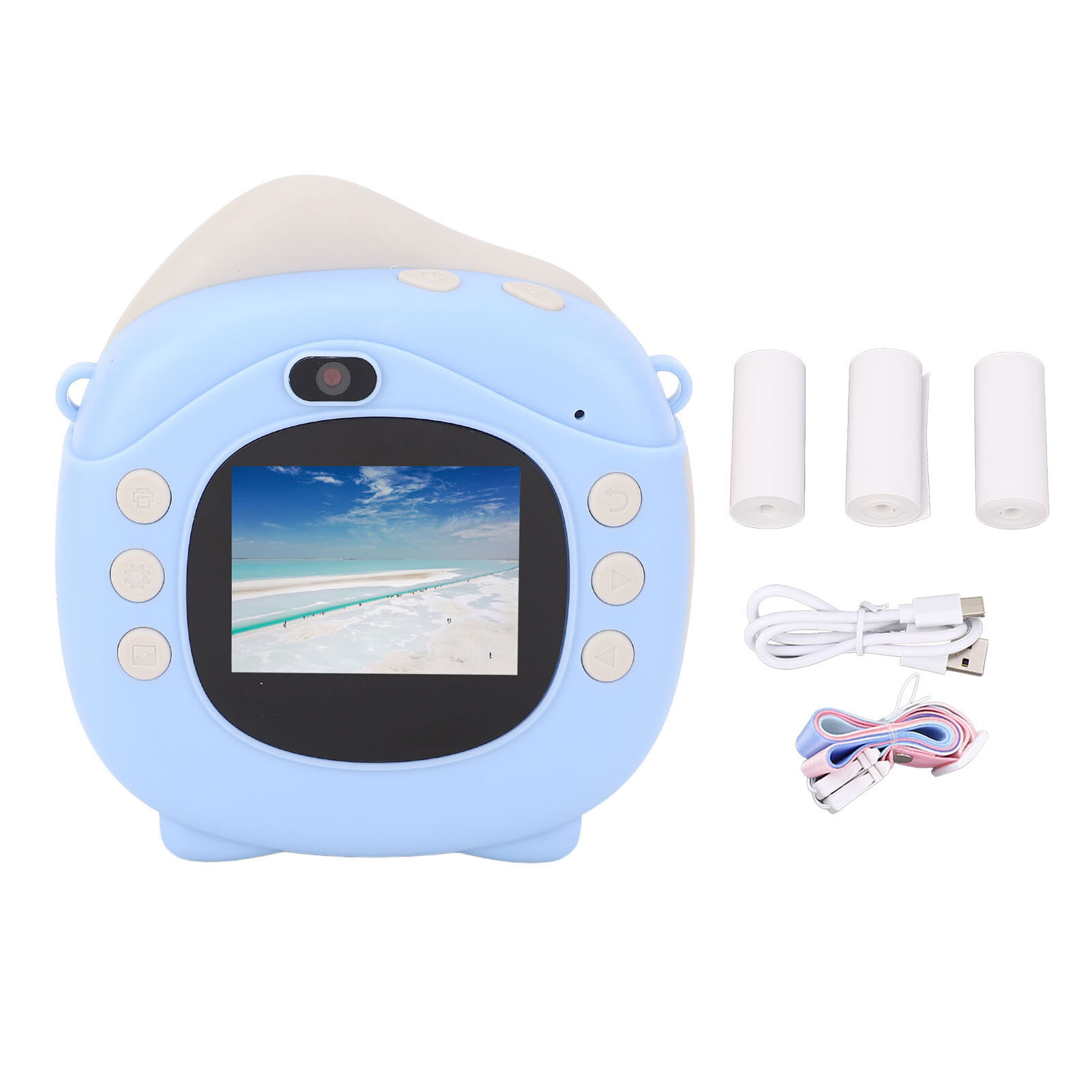 Тепловая камера мгновенной печати с возможностью печати на бумаге, 12-мегапиксельный 2-дюймовый IPS-экран, длительное время работы от аккумулятора, компактная селфи-камера для студентов, без карты памяти