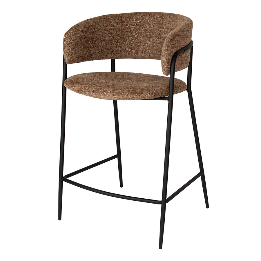 Стул полубарный Helning шенилл мягкий со спинкой и подлокотниками Bergenson Bjorn BB0001046