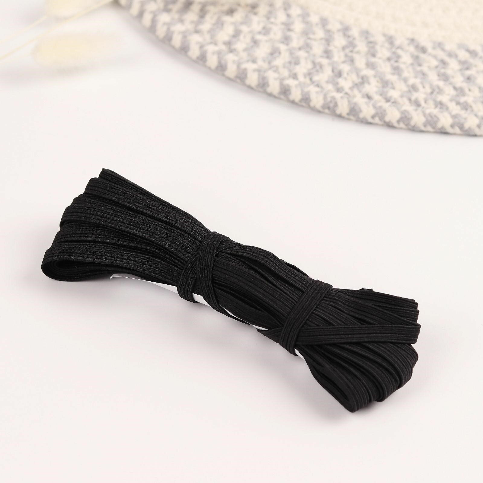 Резинка бельевая, 6 мм, 10+-1 м, чёрная, цвет: чёрный, вид: бельевая, 5 шт.