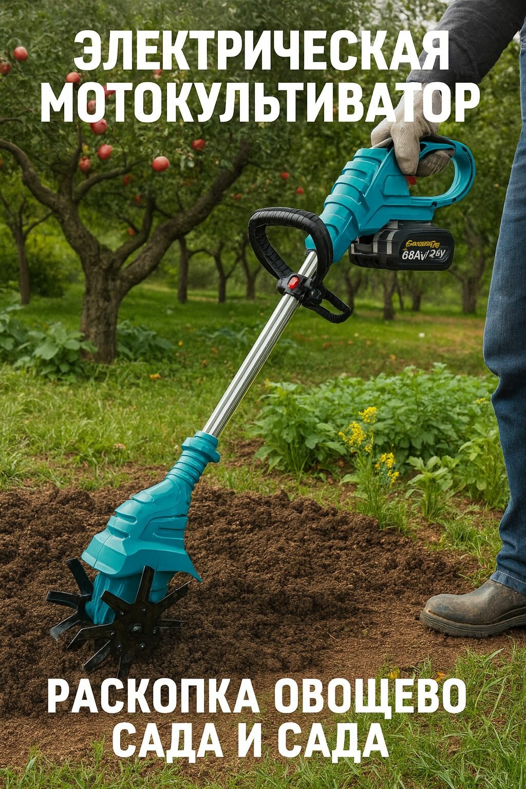 Электротяпка аккумуляторная садовая