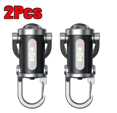 2шт Мини фонарик перезаряжаемый COB, испускаемый цвет: 2PCS