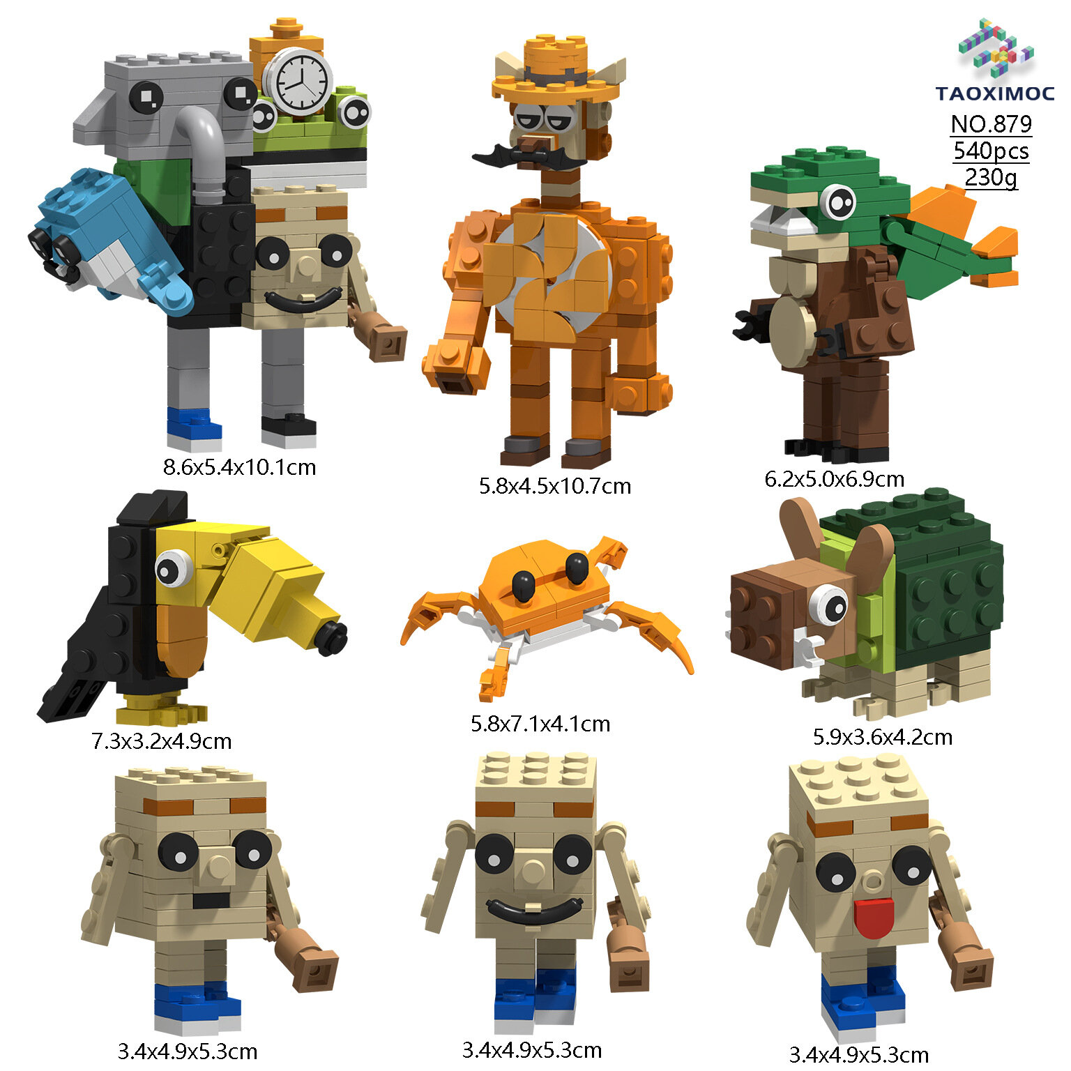 Трансграничный американский и зарубежный искусственный интеллект Классика гор и морей деревянная палка человечек крокодил Тонгтонг строительные блоки игрушечные украшения ручной работы