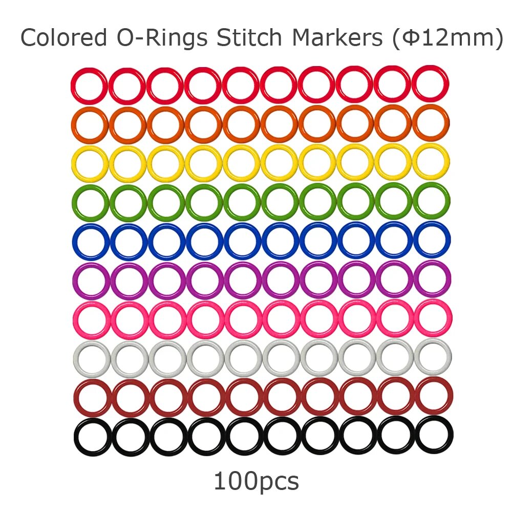 100 шт. разноцветные металлические маркеры для стежков в форме кольца, принадлежности для вязания, крючком и шитье - прочные и декоративные аксессуары для рукоделия