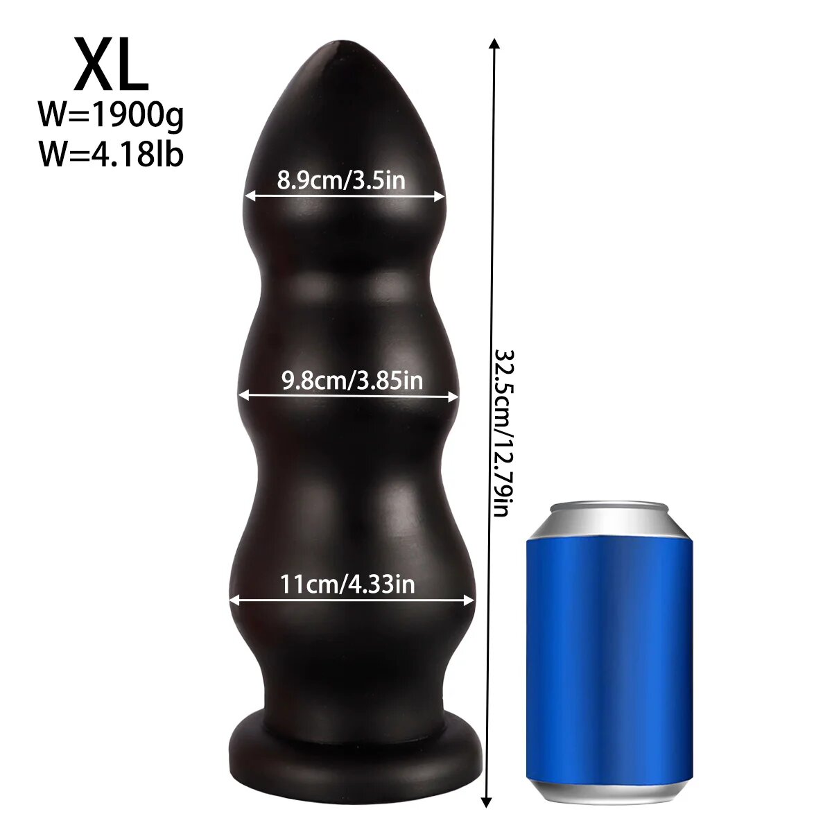 11x32,5 см огромная анальная пробка, фаллоимитатор, большие анальные бусины, анальная black-XL