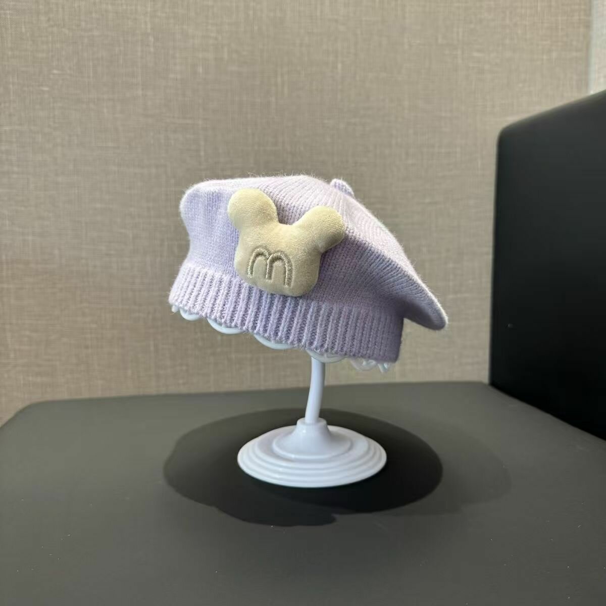 Детская шапка на осень и зиму, милый детский берет с Микки Маусом, детская шерстяная шапка с героями мультфильмов, вязаная художница для девочек