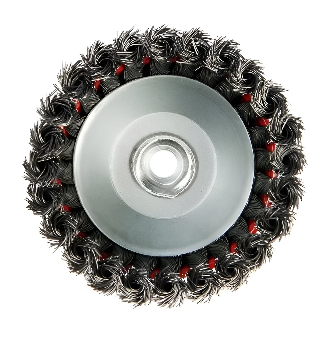 Щетка для УШМ 65мм жёсткая / УШМ 65мм жёсткая щетка, крученая проволока, "чашка", М14 (5шт)