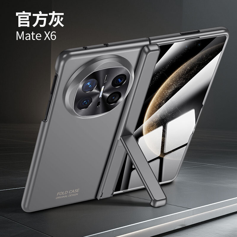 Чехол для Huawei Mate X6/Хуавей Мате X6, soft touch, накладка, поликарбонат (PC), защита камеры, ударопрочный, усиленные углы, держатель поп-сокет, Huawei, Huawei Mate X6, gray,