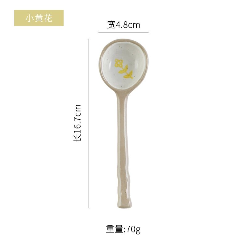 Японская красивая маленькая ложка, бытовая керамическая ложка, милая креативная ложка, десертная ложка для медовой