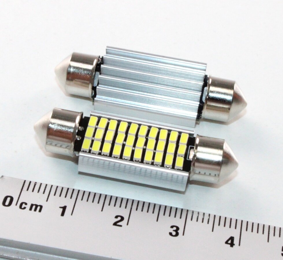 12V T11 салон. 39 мм 30 диодов SMD Белая, SV8.5 Skyway (2 шт.), Автолампа светодиодная