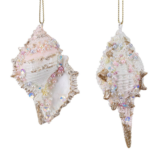 Набор елочных игрушек Ракушки Mermaids Treasures 10 см, 2 шт, Goodwill, MC38362-набор