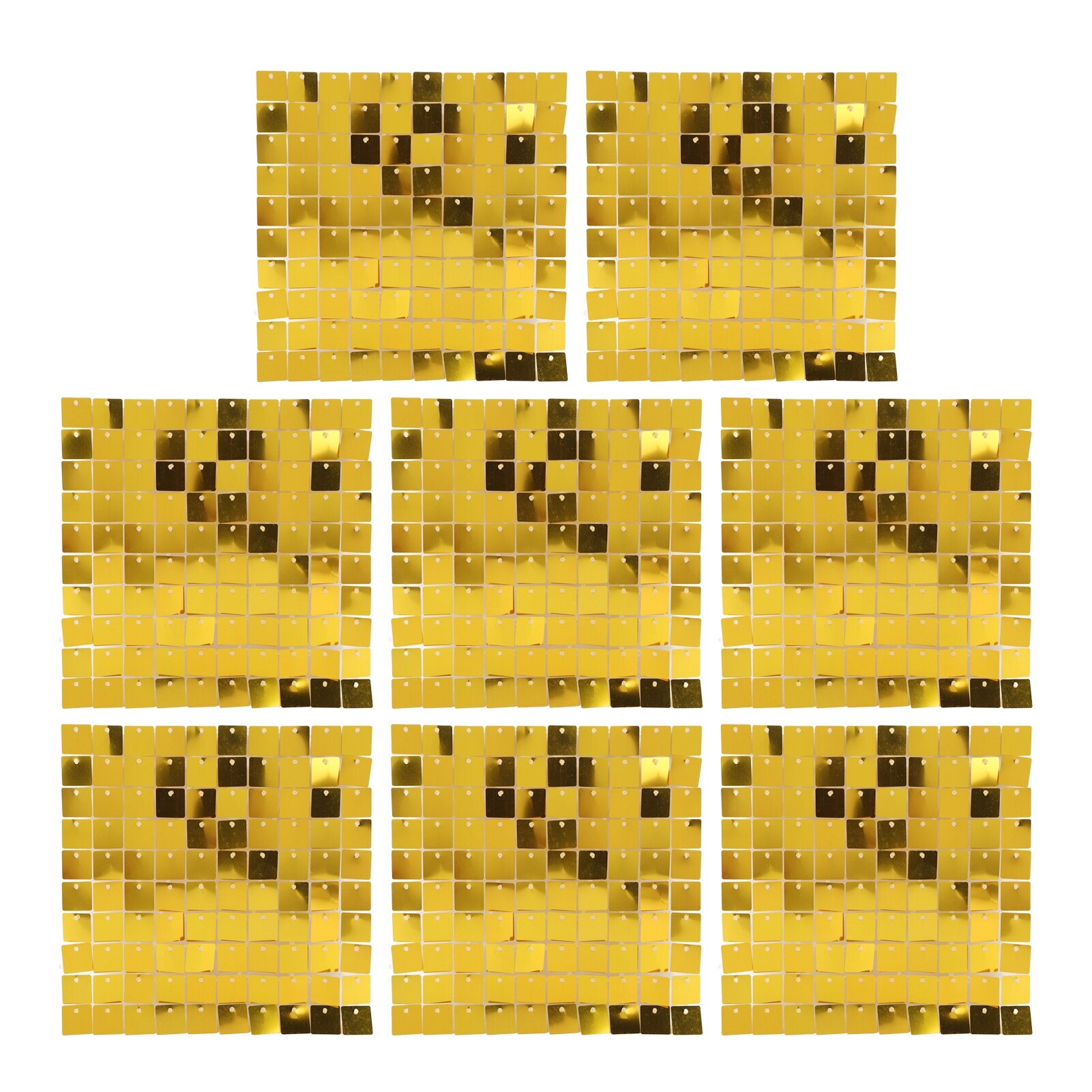8 панелей с блестящим фоном в виде квадратной стены с пайетками для украшения дня рождения, свадьбы или вечеринки, золотистый цвет.