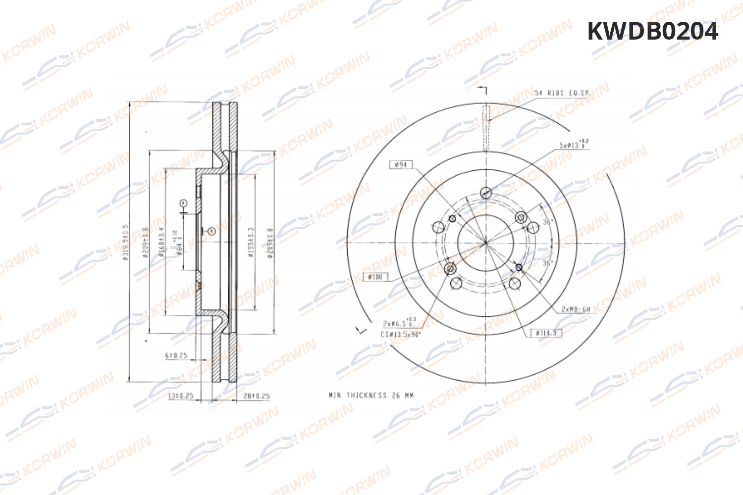 Диск тормозной передний HAVAL F7 (x), HAVAL H6 ( упаковка 1 шт.)