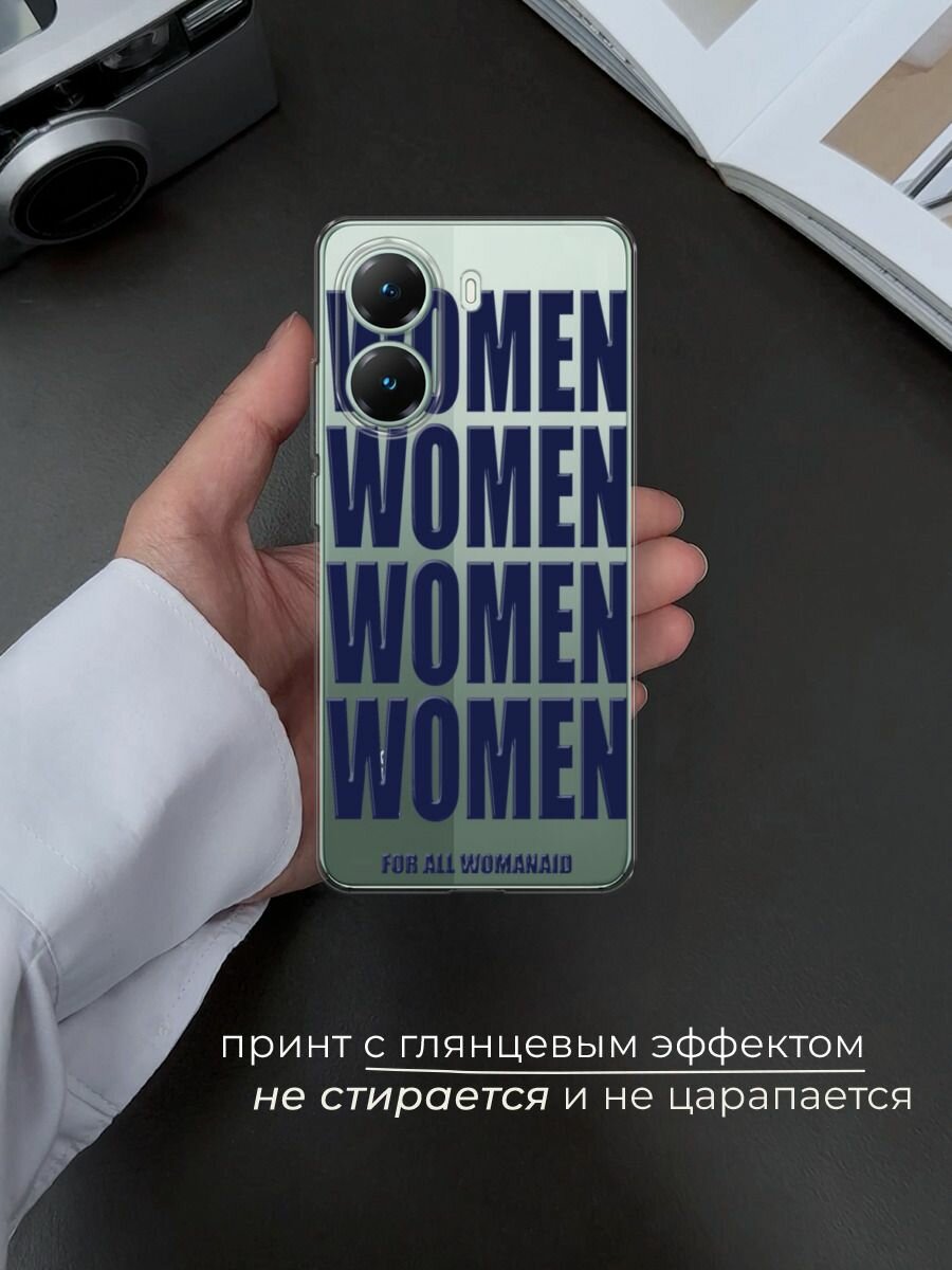 Силиконовый чехол на Poco X7 Pro / Поко X7 Про с принтом Woman blue — фото 1