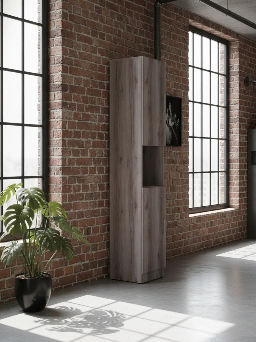 Шкаф пенал FRESTER деревянный распашной с полками для одежды, от производителя