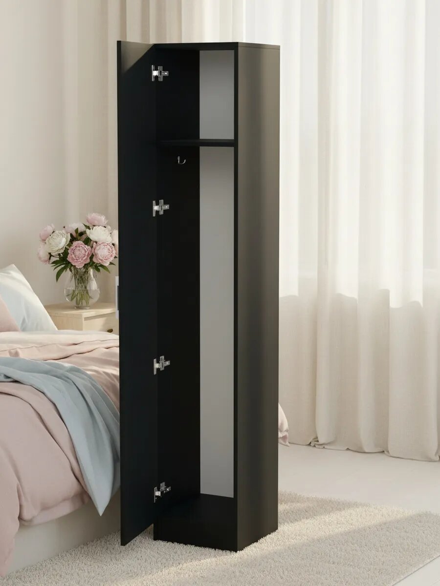 Шкаф пенал FRESTER деревянный с полками для одежды в прихожую балкон, от производителя