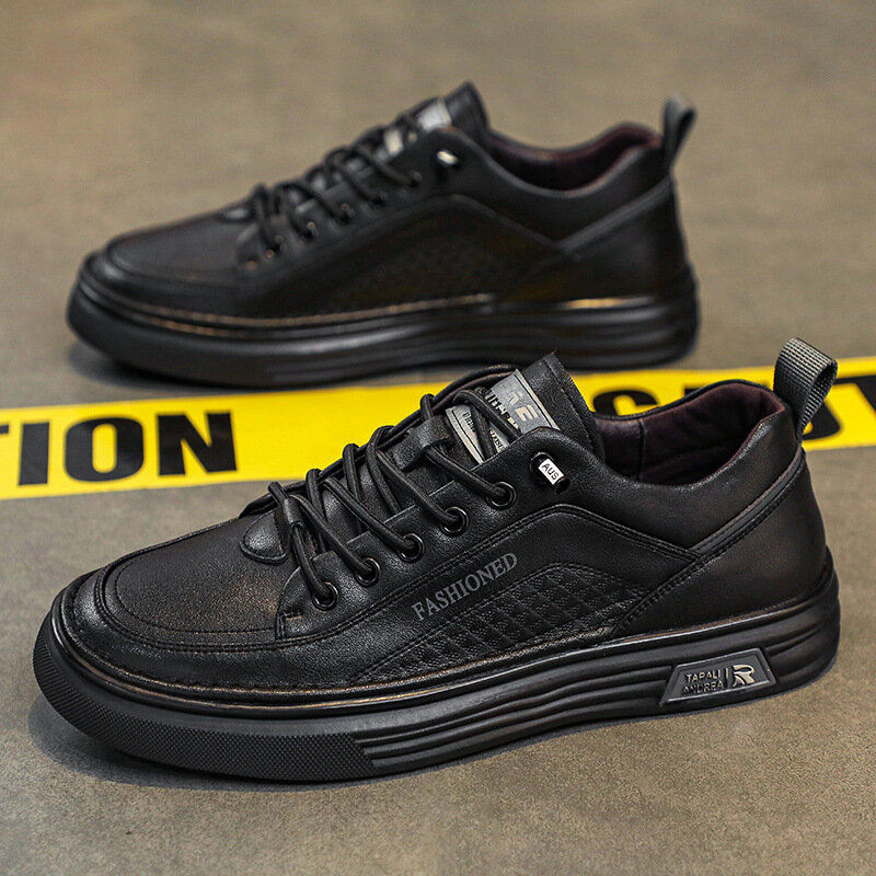 AIS Белые ботинки Весна Мужчины Без шнуровки Водонепроницаемые Кожа