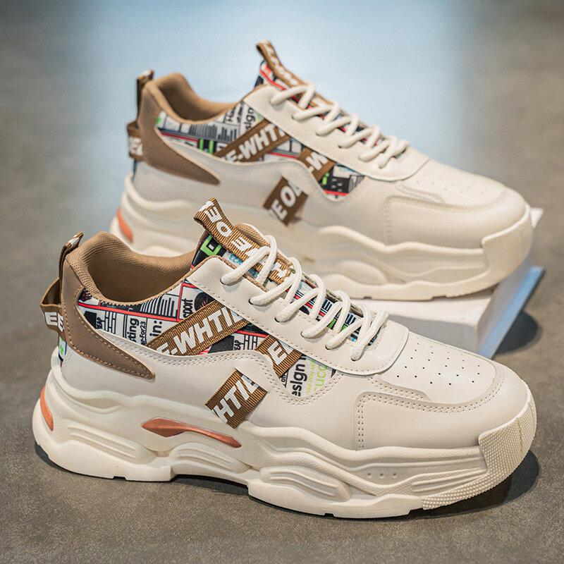 LUO Обувь мужская Осенняя для мужчин Белая толстая подошва сетчатая/A007 Mika