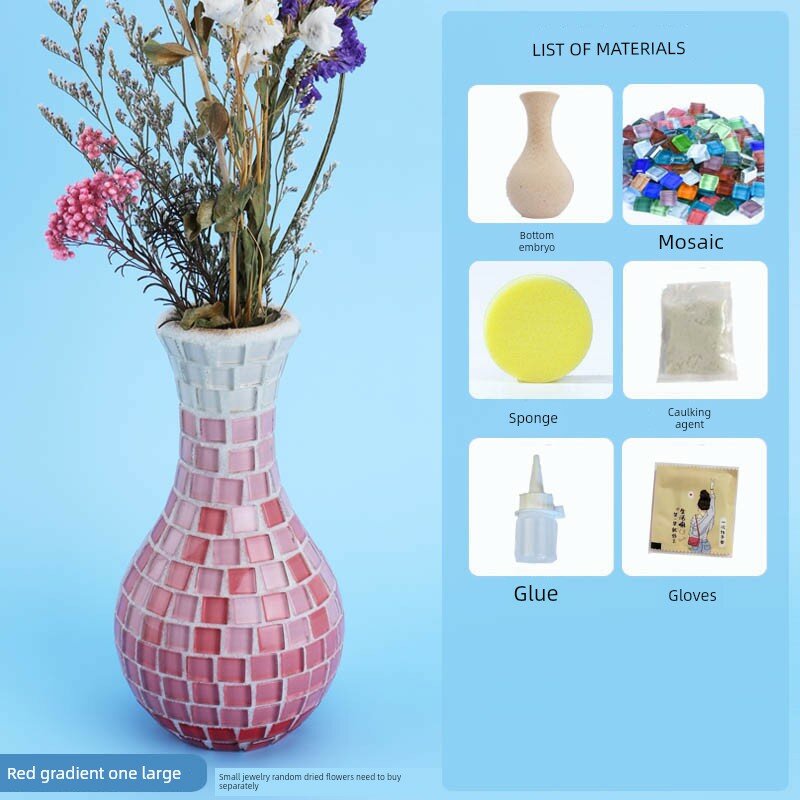 Мозаичные вазы, украшения, сделай сам, материал ручной работы, посылка, сборное здание, девушка, креативное украшение